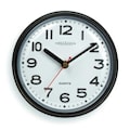 Zoro Select 7" Analog Quartz Wall Clock, Black 6NN64 | Zoro