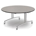 Palmer Hamilton Round Flip Top Table, 60 in W, 30 in H, Gray Glace ...