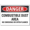 Lyle Combustible Dust Danger Reflective Label, 10" H, 14 in W ...