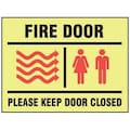 Accuform Fire Door Sign, 10" Height, 14" Width, Vinyl, Rectangle ...