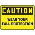 Accuform Caution Sign, 10" Height, 14" Width, Aluminum, Rectangle ...