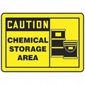 Accuform Caution, Chemical Storage Area, 14" W x 10" H, Rectangle ...