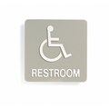 Sign Comply Restroom, 8" W x 8" H 42289-17 DARK BROWN | Zoro