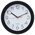 Zoro Select Round Wall Clock, Black, 9-3/4" UNV10421 | Zoro