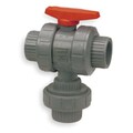 Chemtrol 2" Socket CPVC Ball Valve 3-Way True Union S51M3-E 2 | Zoro