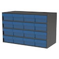 Akro-Mils Drawer Bin Cabinet with 35" W x 22" H x 17" D AD3517C88BLU | Zoro