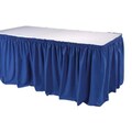 Phoenix Table Skirting, 21-1/2 Ft., Shirred, Blue TSKT-21-BL | Zoro