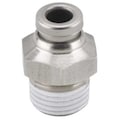 Smc Male Adapter, 1/4 in Tube OD, 1/4 in x 1/8 in Pipe Size KQG2H07 ...