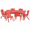 Flash Furniture Rectangle Table Set, 24 W X 48 L X 23.75 H, Plastic ...