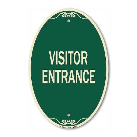 Signmission Entrance Sign Visitor Entrance, 12 Inch X 18 Inch ...