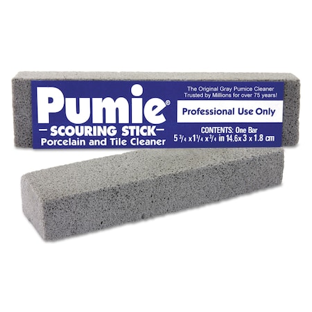 Pumie Scouring Stick, Pumie, Gray Pumice, 5 3/4 x 3/4 x 11/4, PK12 JAN ...