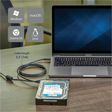 Startech.Com Adapter, USB C - 2.5/3.5 SATA, USB 3.1 USB31C2SAT3 | Zoro