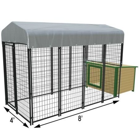 K9 Kennel Store 4ft X 8ft Value Kennel and XL Cabin Dog House Combo ...