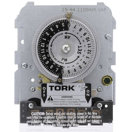 Nsi Tork 1109A Series Analog Timer, 40 A, 120/208/277 VAC, 24 hr Cycle ...