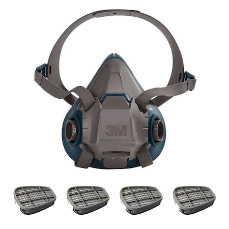 3M Half Mask Respirator Kit: 4 Cartridges Included, 6500 Series ...
