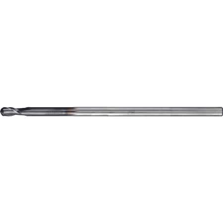Pferd Ball Nose End Mill, 2 flutes, 1/8'' Dia, 1/4'' APMX, 3'' OAL ...
