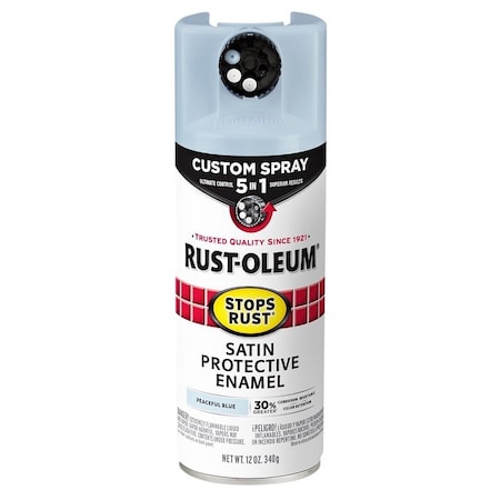 Rust-Oleum 5-In-1 Enamel Paint, Satin, Peaceful Blue, 12 oz, Aerosol ...