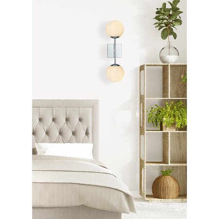Living District Neri 6 Inch Wall Sconce White Shade In Chrome, 845880 ...
