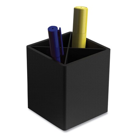 Tru Red Divided Plastic Pencil Cup, 3.31 x 3.31 x 3.87, Black TR55274 ...