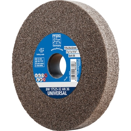 Pferd PFERD Vitrified Bench Wheel, UNIVERSAL, 7" x 1 x 2, 36 Grit ...