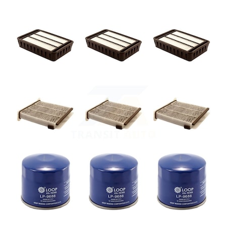 Pur 3x Air + 3x Cabin + 3x Engine Oil Filter 9 Total Kit For Mitsubishi ...