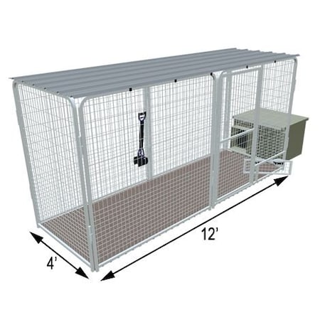 K9 Kennel Store 4ft X 12ft Complete K9 Condo PRO Dog Kennel and Cube ...