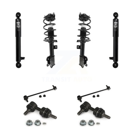 Transit Auto Front Rear Complete Strut Shock & TQ Bar Link Kit 8Pc For ...