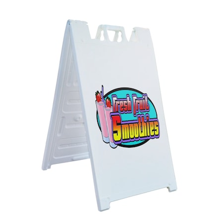 Signmission Smoothies, A-Frame & 2 Decals Installed, Heavy-Duty Plastic ...