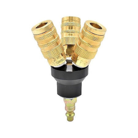 Interstate Pneumatics Pipe Manifold Fitting, Brass, 1/4 in FPM44-KH4BS ...