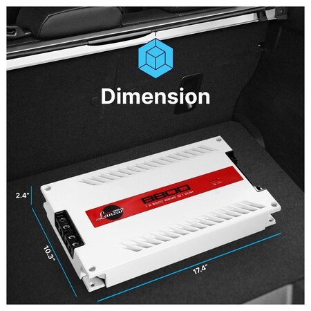 Lanzar One Channel 11000 Watts Max 1 Ohm Car Audio Mono Amplifier w/Highpass Filter and Low Pass ...