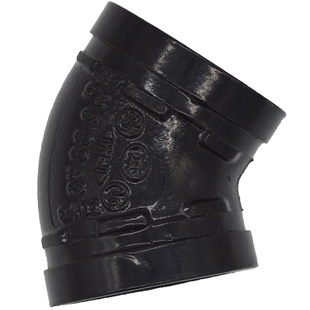 Industrial Choice Groove 45 Elbow Black Painted 6 inch GV-45-6-BK | Zoro