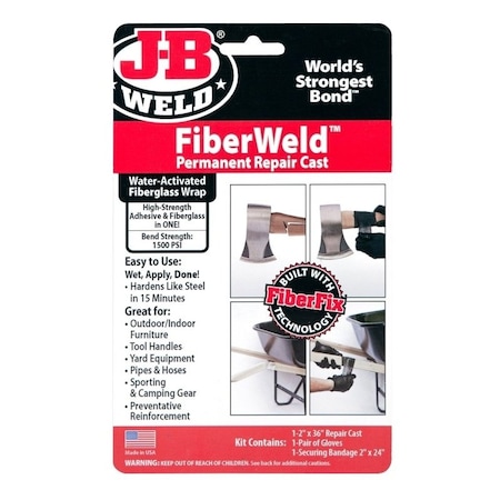 J-B Weld FiberWeld Fiberglass Repair Cast, 36 in L, 2 in W, Black 38236 ...