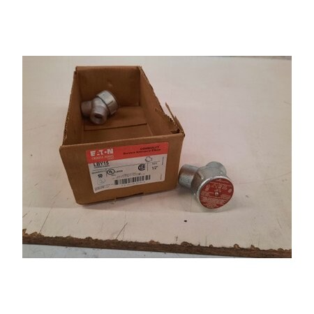 Eaton Conduit Fittings Capped Elbow, 1/2'', Electrogalvanized Aluminum ...