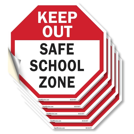 Signmission Keep Out Safe School Zone, 4 inch X 4 inch, Vinyl Decal ...
