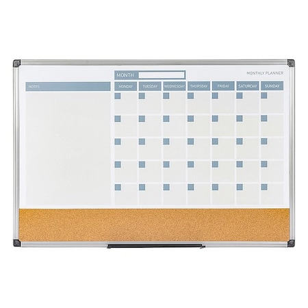Mastervision Calendar Planning Board, Steel, 24 in, 36 in, Aluminum ...