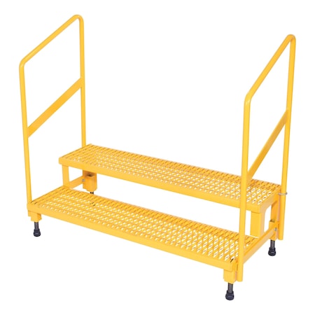 Vestil Adjust Step Stand, 2 Step, Handrail, 48x23, 43.125 Overall ...