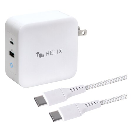 Helix Pro Series 100-Watt PD GaN USB-C Charger with 6ft Braided USB-C ...