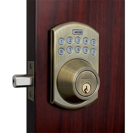 Lockey Usa Electronic Keyless Deadbolt, Remote Capable, E915, Antique ...