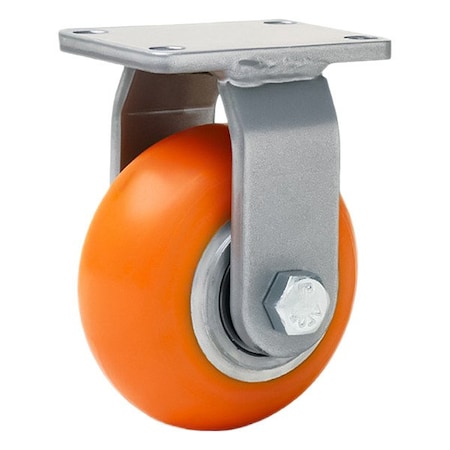 Hamilton Plate Caster, Steel, Rigid R-EN-42EMB-MCB | Zoro