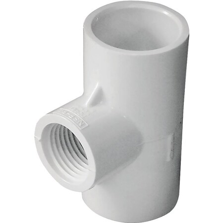 Lasco Reducing Pipe Tee, 34 x 12 in, Slip x FPT, PVC, White, SCH 40 Schedule, 450 psi Pressure ...