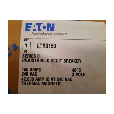 Eaton Molded Case Breakers MCCBs EDS 3P 150A 240V 50/60Hz 3Ph F Frame ...