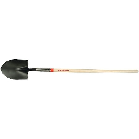 Razor-Back Shovel, 8-7/8 in W Steel Blade, 48 in L Straight Hardwood ...