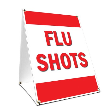 Signmission Flu Shots, 24 Inch x 18 Inch A-frame Yard Sign, Plastic ...