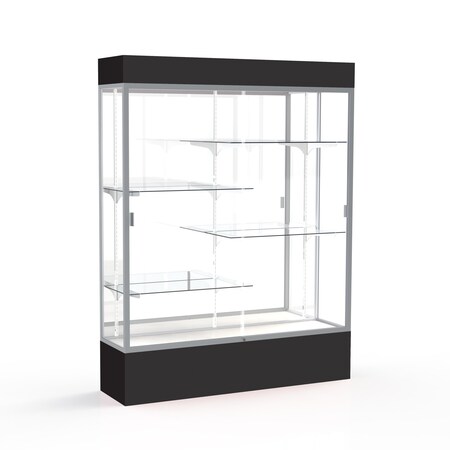 Ghent Lighted Floor Display Case 60x80x16, Mirror, Satin 3175MB-SN-BK ...
