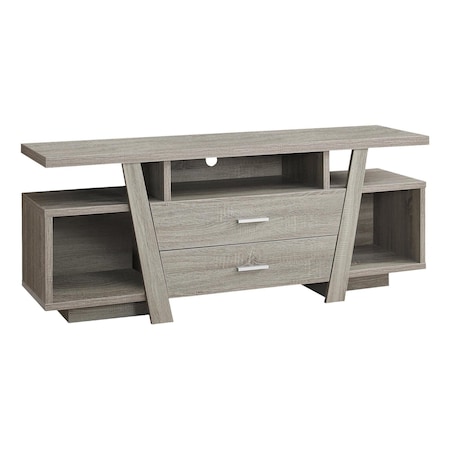 Homeroots 60in Deep Taupe Open Shelving TV Stand 332932 | Zoro