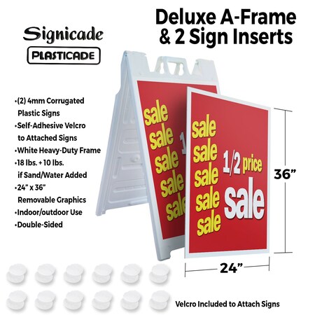 Signmission Opening Soon, A-Frame & 2 Sign Inserts, Heavy-Duty Plastic ...