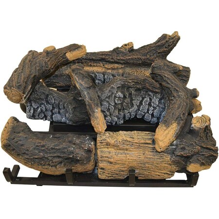 Procom Heating Ventless Dual Fuel Gas Log Set, 18in, 30,000 BTU, T-Stat ...
