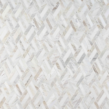 Msi Angora Rhombus 12.45 in. x 10.83 in. x 10mm Polished Marble Mesh ...