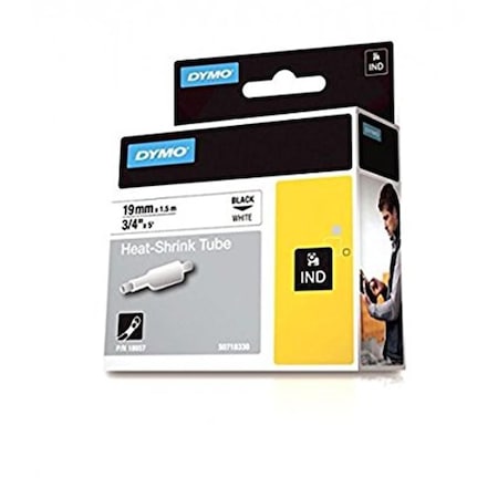 Dymo-Rhino Heat Shrink Label, 3:1 I.D. Shrink Ratio, 3/4 in, White 784 ...