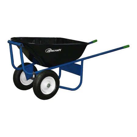 Jescraft All-Welded Steel Wheelbarrow , Dual Wheel, Dual 16in Flat Free ...